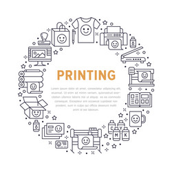 Printing house flat glyph icons print shop Vector Image
