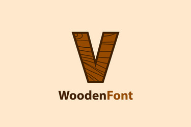 Wooden letter r font logo Royalty Free Vector Image