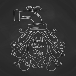 Happy world water day march 22 with drop Vector Image