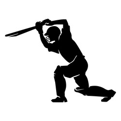 Cricket bat player cut out high quality Royalty Free Vector