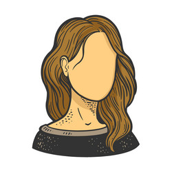 Female face template sketch Royalty Free Vector Image