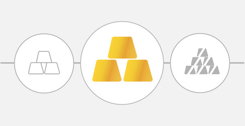 Gold ingots outline icon bar line icon Royalty Free Vector