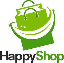 Happy shop logo designs fun store template Vector Image
