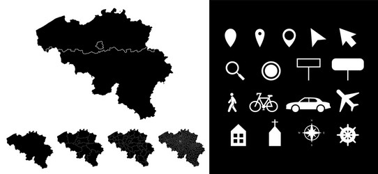 Belgium map icon Royalty Free Vector Image - VectorStock
