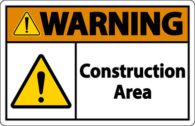 Notice construction area symbol sign on white Vector Image