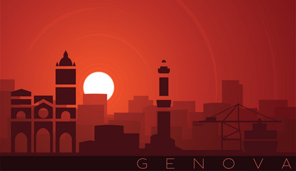 Italy genoa city city skyline isolated Royalty Free Vector