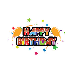 Happy birthday logo template design Royalty Free Vector