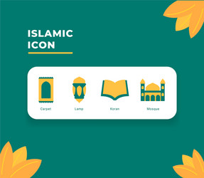 Islamic icon set collection package with dual Vector Image