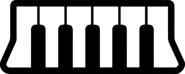 Minimalist piano logo in flat line art style Vector Image