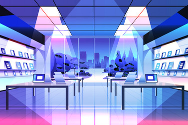 Modern technology store interior digital Vector Image
