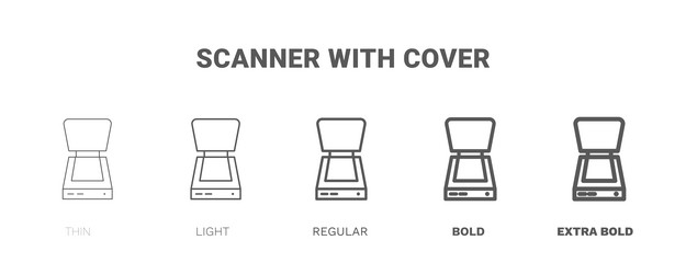 Portable scanner icon thin regular bold and more Vector Image