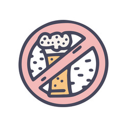 Alcohol ban line doodle simple icon Royalty Free Vector