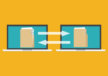 Folders with documents file transfer concept Vector Image