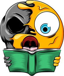 An expression with die face changes to death Vector Image