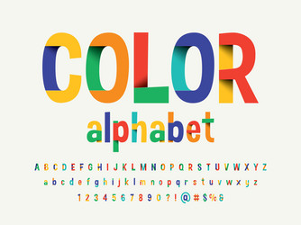 Alphabet paper cut colorful font style Royalty Free Vector