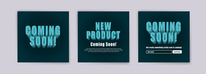 Coming soon banners template for posters Vector Image