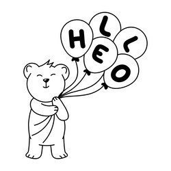 Hello bear Royalty Free Vector Image - VectorStock