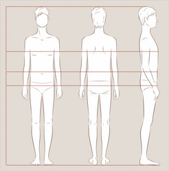 Teenager figure front and back Royalty Free Vector Image