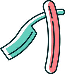 Straight razor outline icon on white background Vector Image