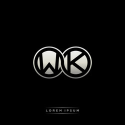 Wk logo letter initial designs template Royalty Free Vector
