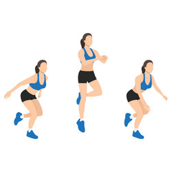 Woman doing single or one leg hops or jumps Vector Image