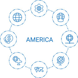 7 america icons Royalty Free Vector Image - VectorStock
