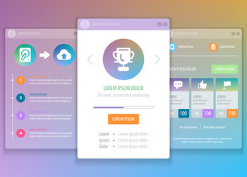 Flat mobile ui design Royalty Free Vector Image