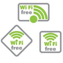Free wifi and internet sign with square border Vector Image