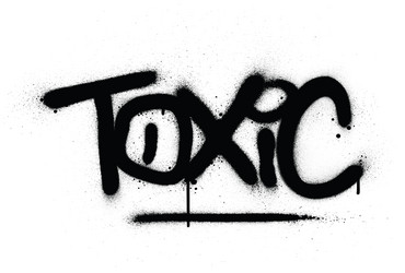 Toxic word graffiti style letters hand Royalty Free Vector