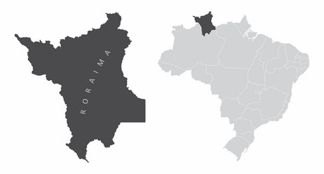 Roraima state outline map Royalty Free Vector Image