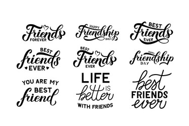 Friends forever calligraphy hand lettering Vector Image