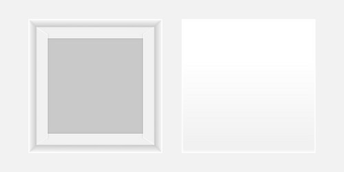 Square white box tray open top view Royalty Free Vector