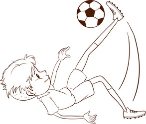 A soccer player catching the ball Royalty Free Vector Image