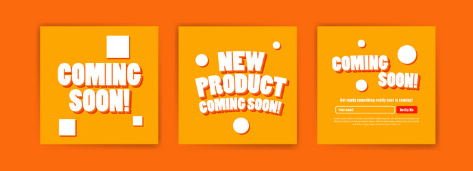 Coming soon banners template for posters Vector Image