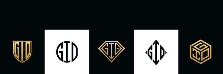 Initial letters age logo designs bundle Royalty Free Vector