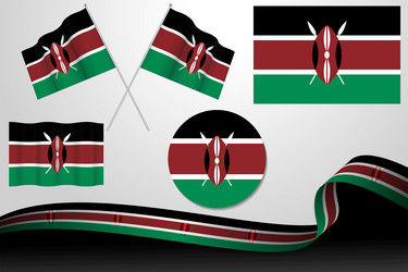 Kenya national flag map design Royalty Free Vector Image