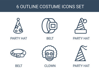 6 costume icons Royalty Free Vector Image - VectorStock