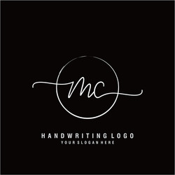 Initial mc signature logo template hand drawn Vector Image