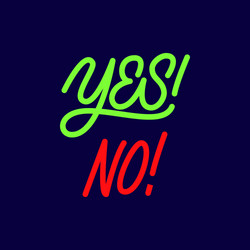 Yes no lettering elements Royalty Free Vector Image