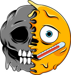 Happy girl head with smiley face Royalty Free Vector Image