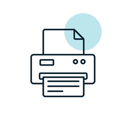 Printer outline icon office sign Royalty Free Vector Image