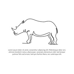 One Line Rhino Vector Images (over 120)