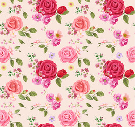 Seamless pattern pink roses Royalty Free Vector Image