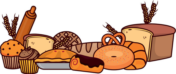 Bakery food cartoon Royalty Free Vector Image - VectorStock