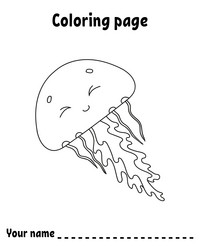 Fish in coloring page for children and adults Vector Image