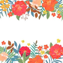 Horizontal design with watercolor flower hand Vector Image