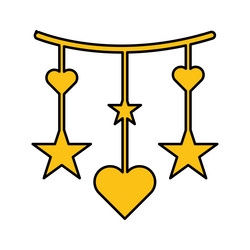 Stars on strings icon Royalty Free Vector Image