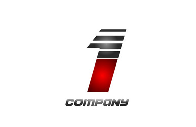 1 green grey number logo icon design creative Vector Image