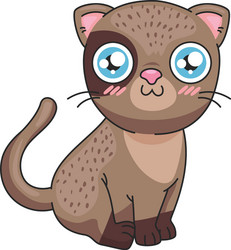 Brown kitty cartoon Royalty Free Vector Image - VectorStock