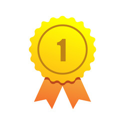 Gold silver bronze rank medals icon Royalty Free Vector